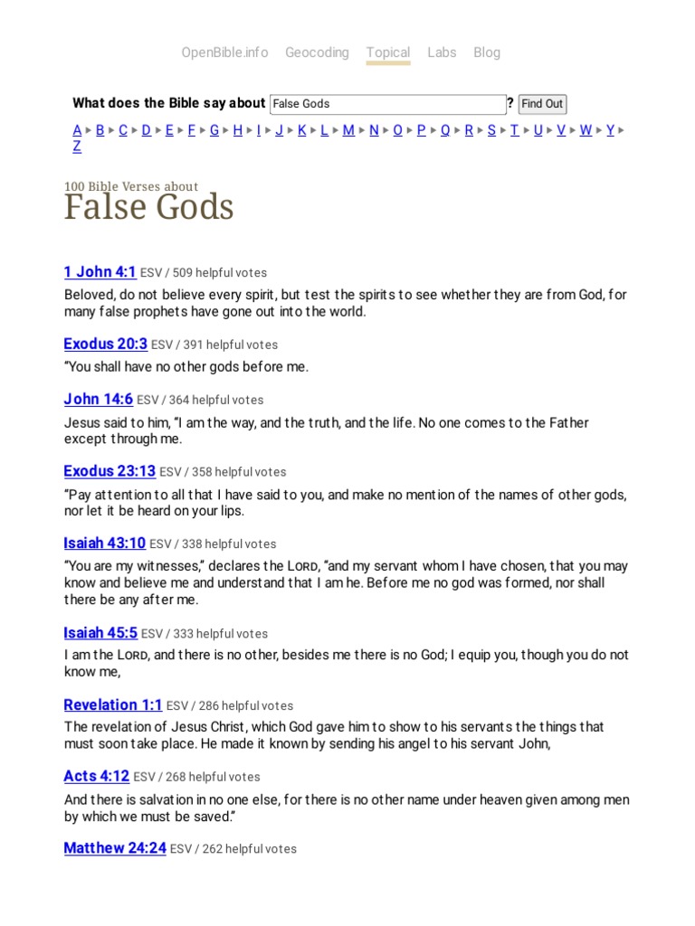 What Does The Bible Say About False Gods | PDF | Aaron | Prophet