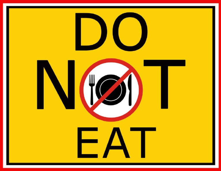 Do Not Eat Sign Printable | PDF