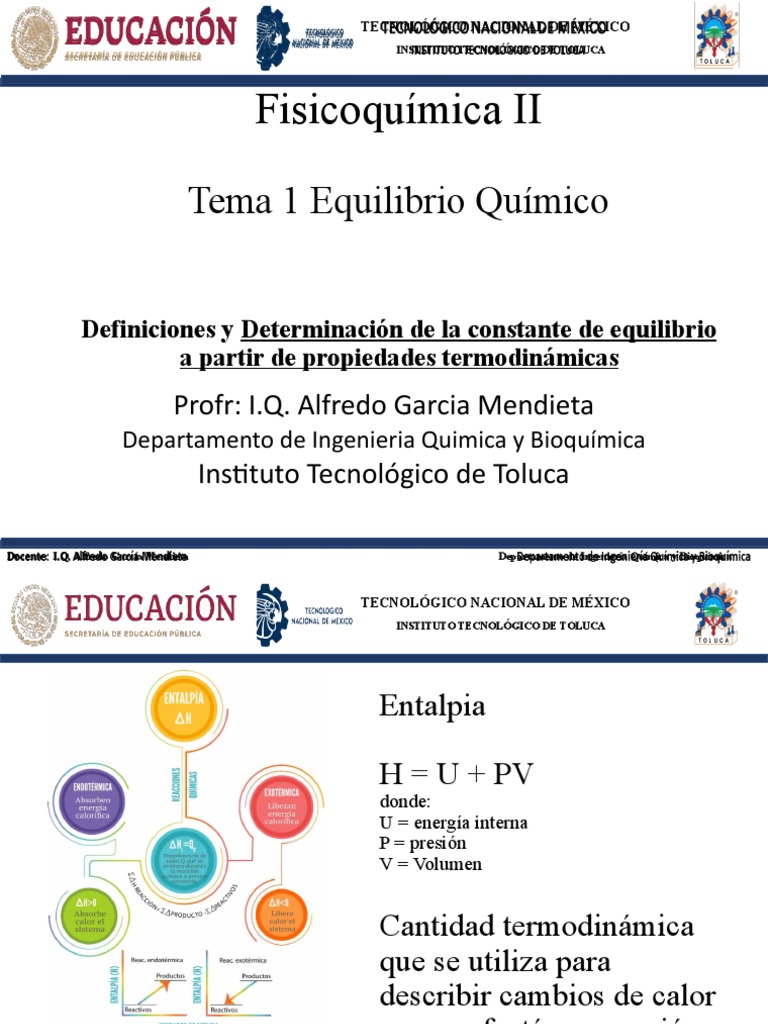 Equilibrio Químico. Definiciones y Determinación de La Constante de ...