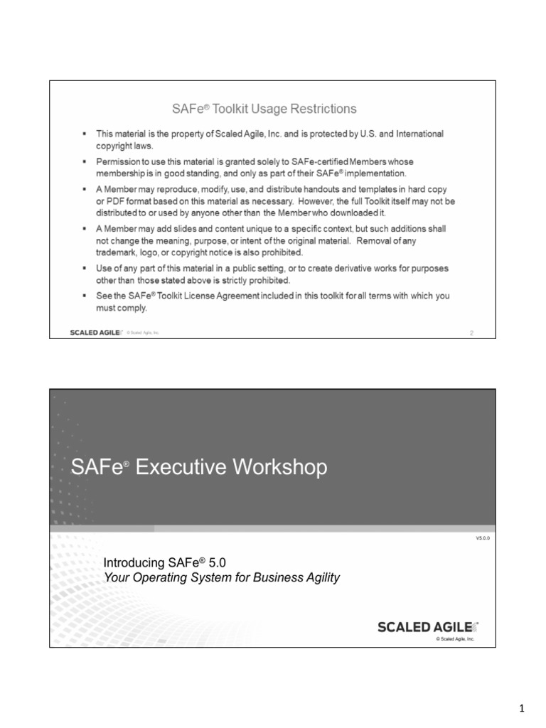 01 SAFe Executive Workshop 5.0 Workbook (A4) | PDF | Agile Software ...