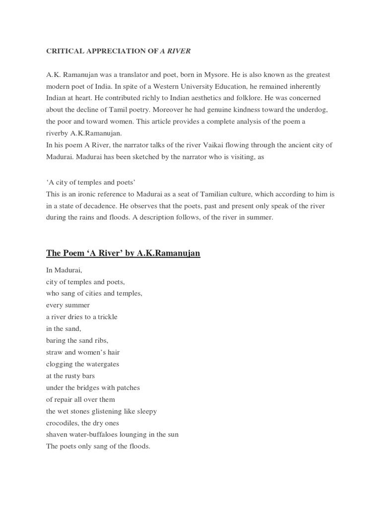 Rima - Chakrabortycritical Appreciation of A River2020-03-28critical ...