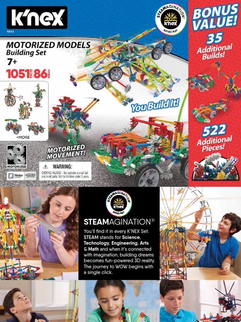 KNEX Motorized Models Building Set INX 04 2020 | PDF | Rechargeable Battery | Galvanic Cells