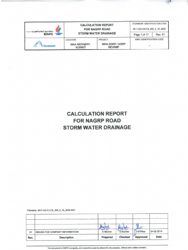 NAGRP Road Storm Water Drainage Report | PDF | Discharge (Hydrology) | Drainage Basin