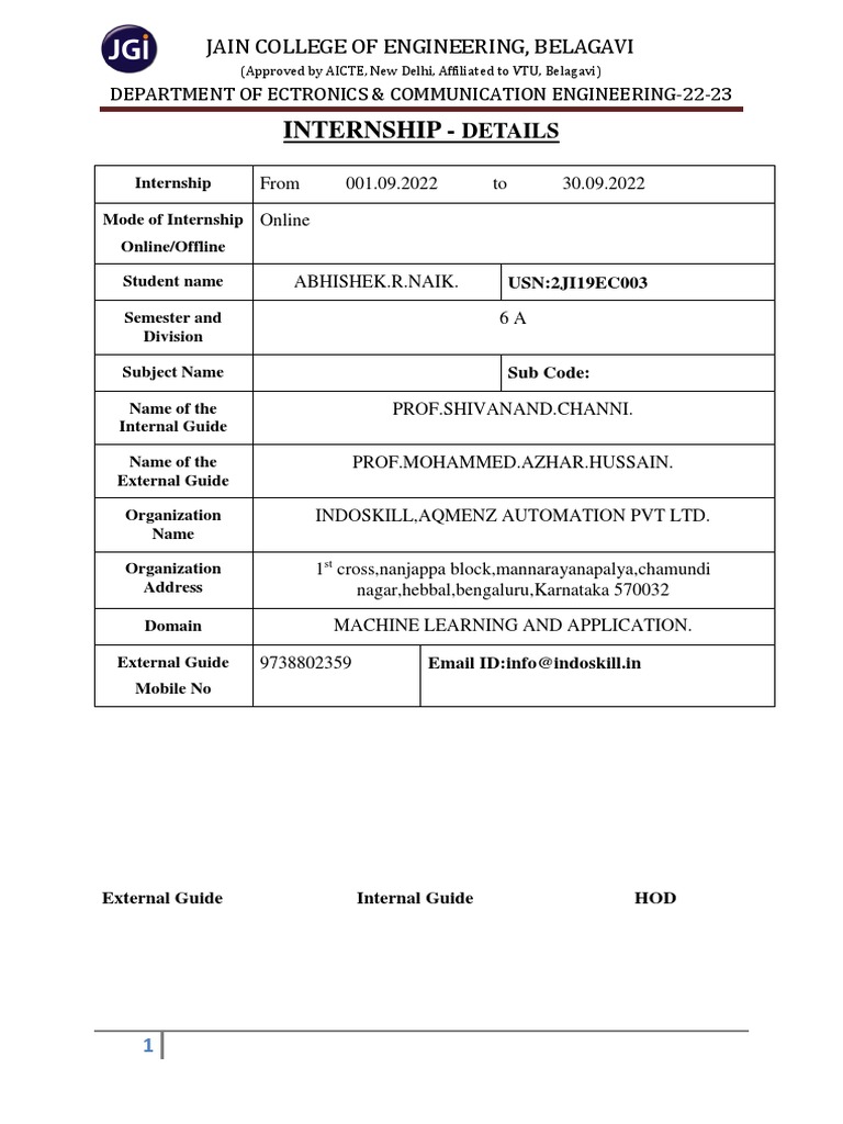 Abhi Intership Weekly Report PDF | PDF | Machine Learning | Cybernetics