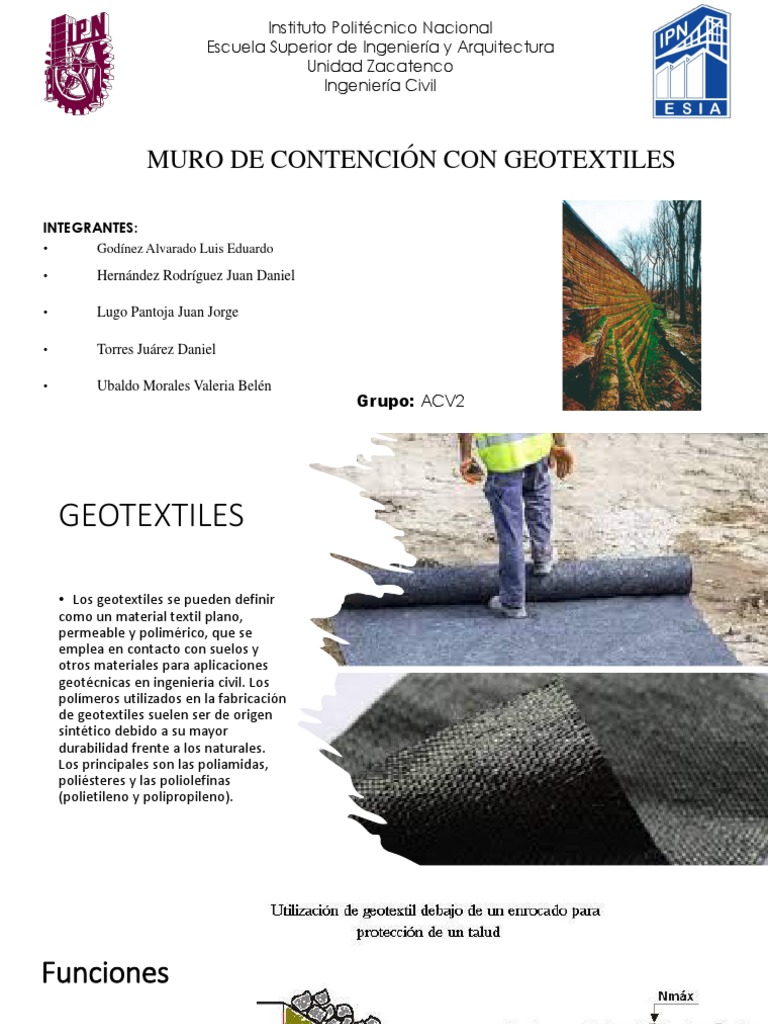 Muros de Contención con Geotextiles | PDF | Fibra sintética | Ciencias fisicas