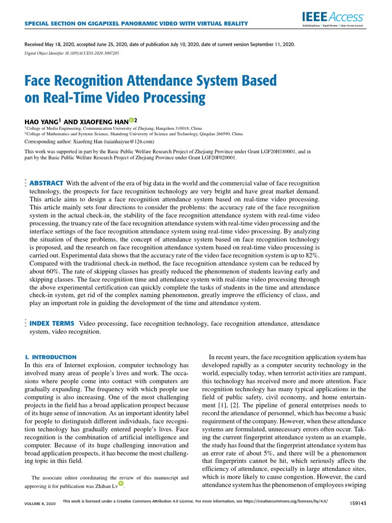 Face Recognition Attendance System Based On Real-Time Video Processing | PDF | Support Vector ...