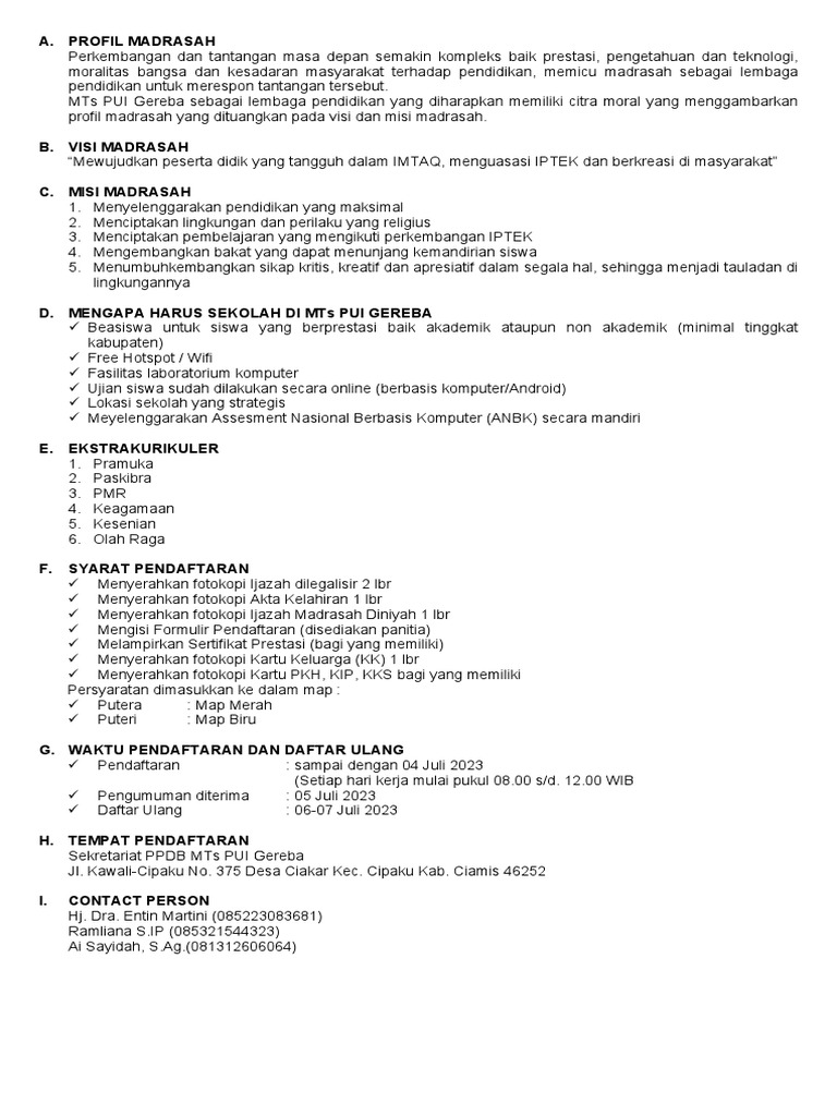Bahan PPDB 2023-2024 | PDF