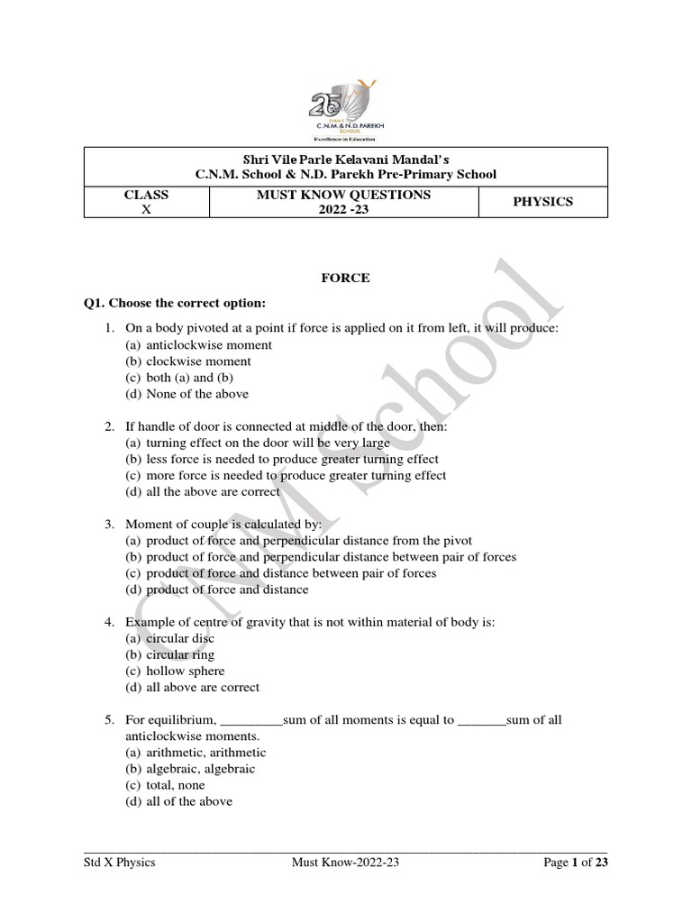 Std X Physics Essentials | PDF | Radioactive Decay | Electromagnetic ...