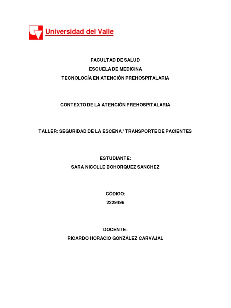 Taller Contexto 1 PDF | PDF | Ambulancia | Enfermería