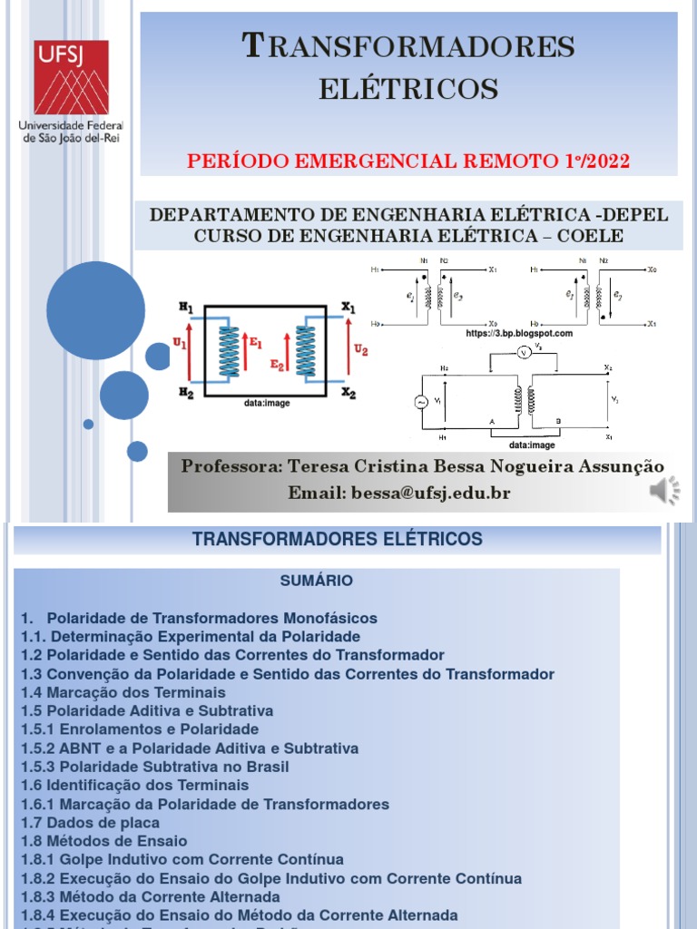 Polaridade de Transformadores Monofásicos: Conceitos e Métodos de ...