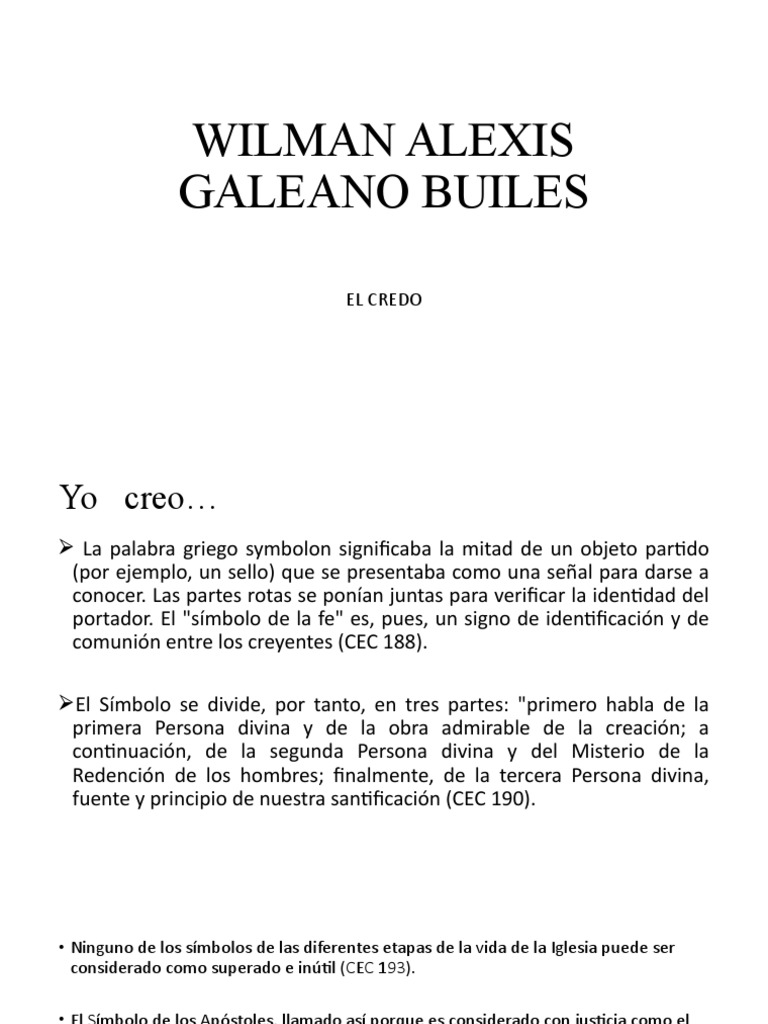 Yo Creo | PDF | Fe | eucaristía