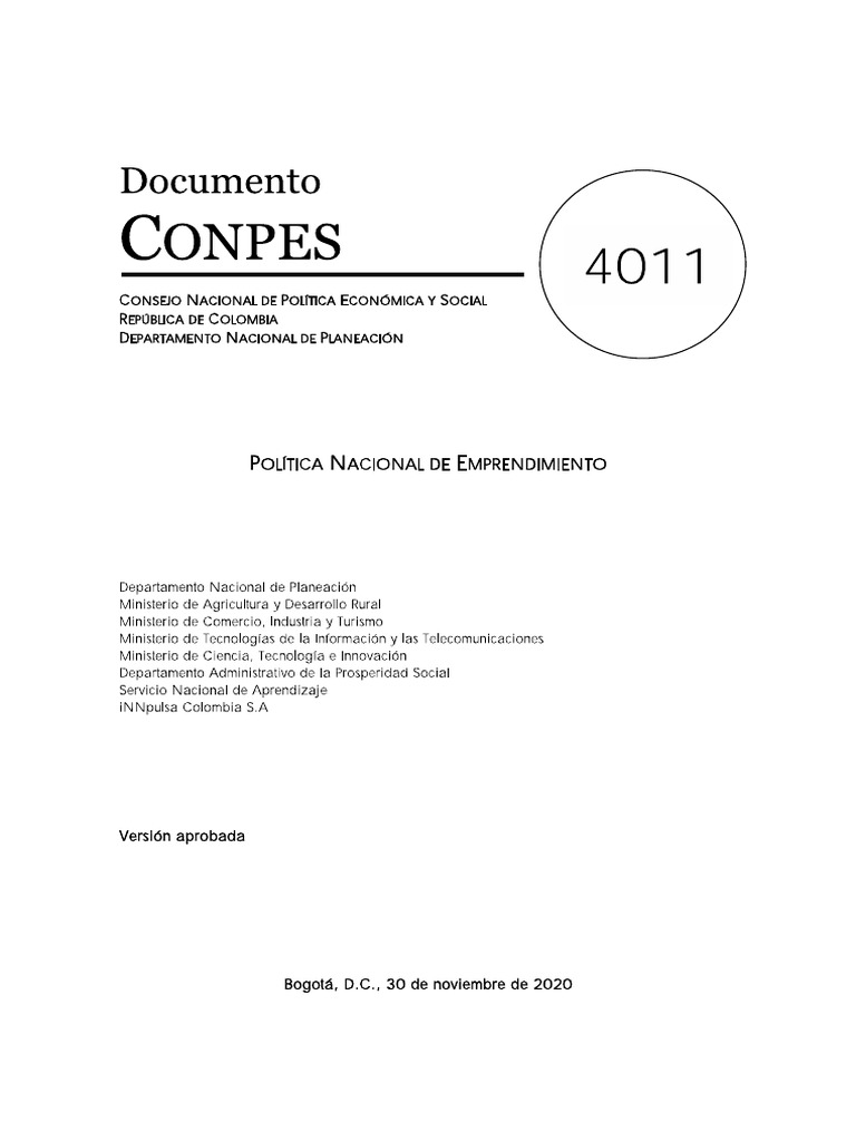 Conpes 4011 | PDF