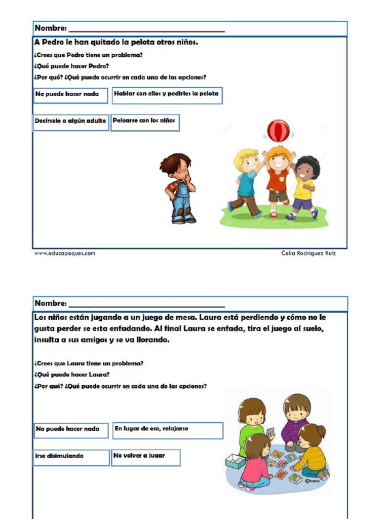Resolución de Conflictos. Material: Educapeques | PDF
