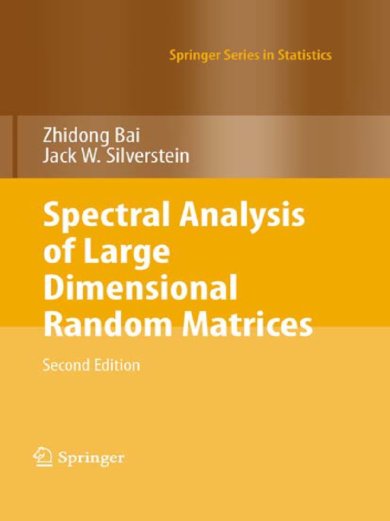 Springer Series In Statistics Zhidong Bai Jack W Silverstein Auth