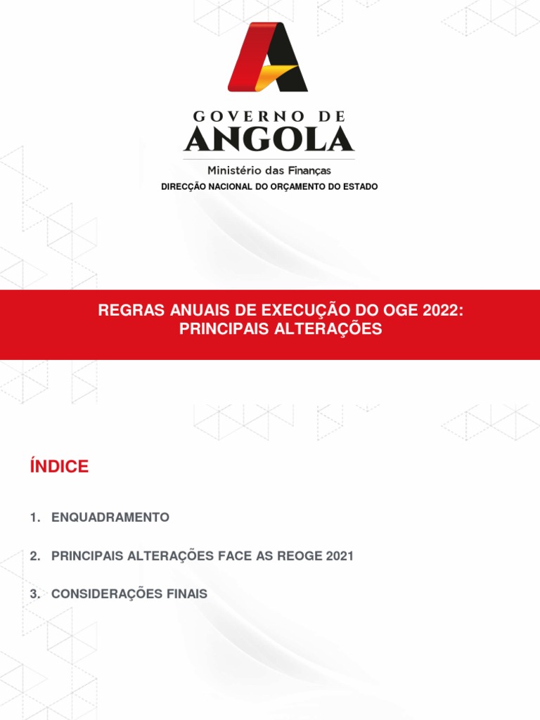 Regras de Execução Do OGE PDF | PDF | Orçamento | Orçamento governamental