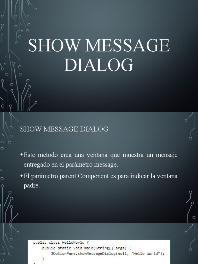 Show Message Dialog Presentacion | PDF
