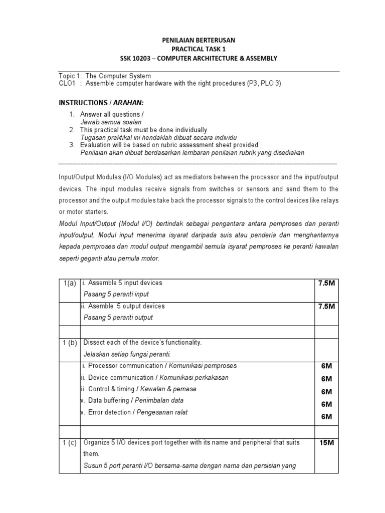 Practical Task 1 SSK10203 SII 2022 2023 Ok | PDF | Input/Output | Information And Communications ...