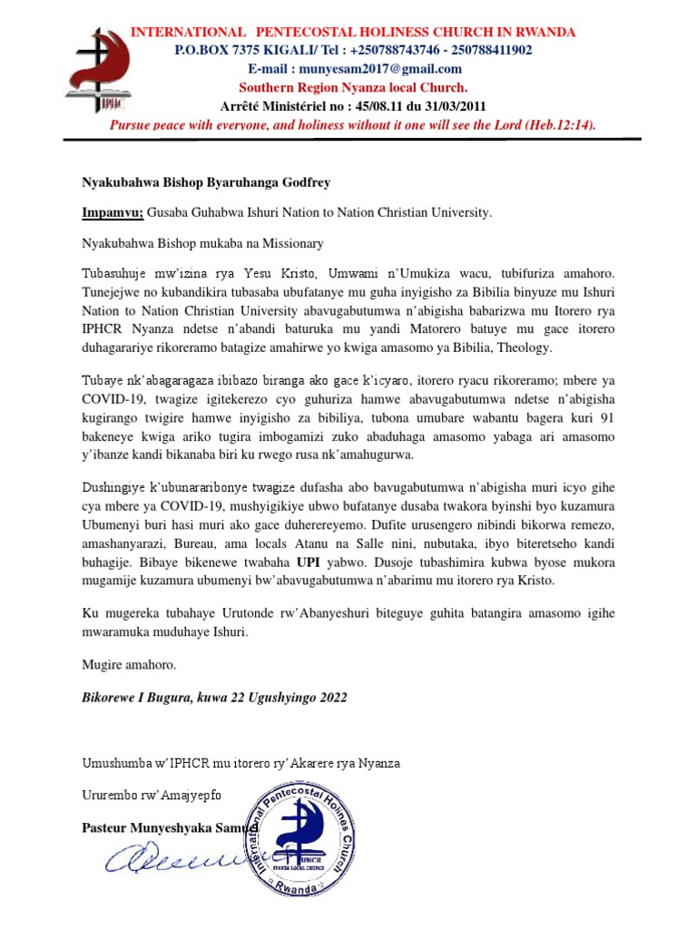 Nation To Nation Christian University | PDF