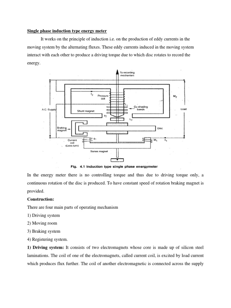 Energy Meter Notes PDF | PDF | Electromagnetic Induction | Inductor