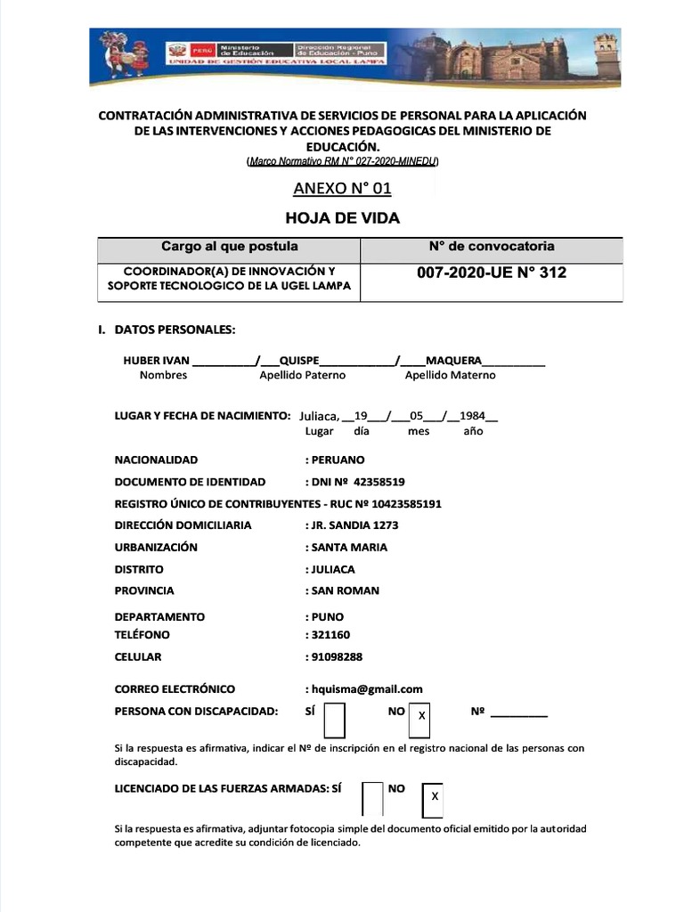 PDF Anexos 1ra Conv Ugel Lampa - Compress | PDF