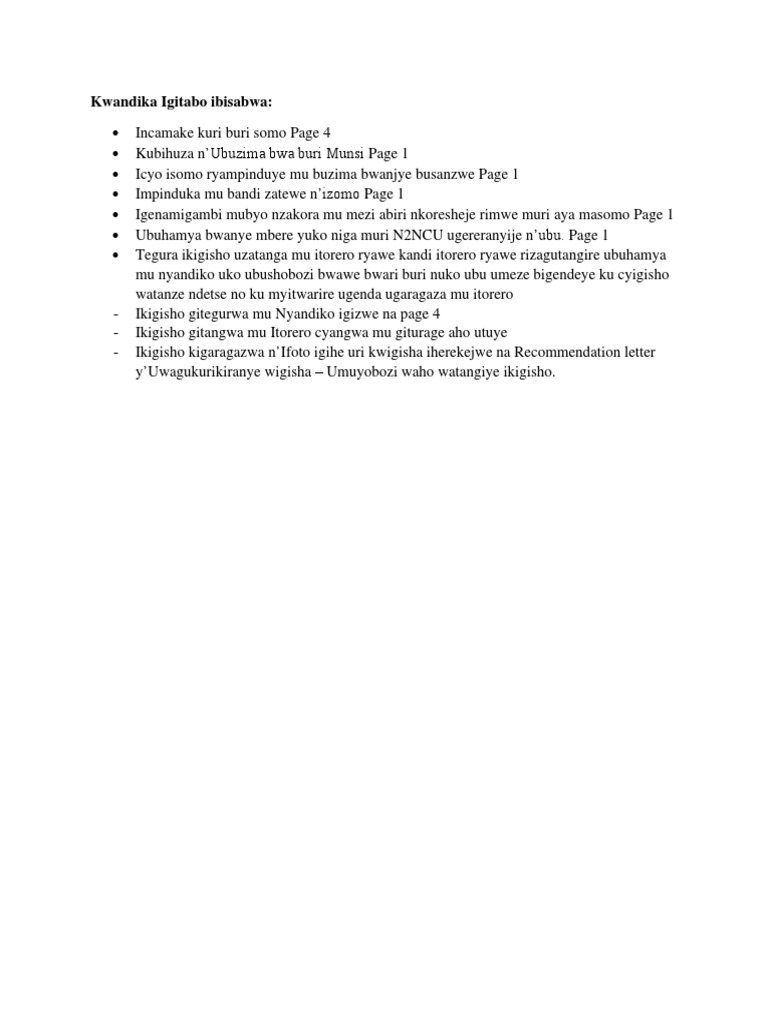 Kwandika Igitabo Ibisabwa PDF | PDF