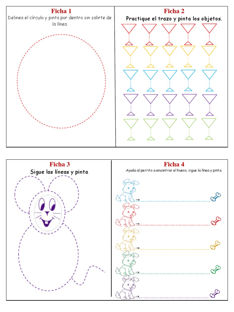 Actividades de Delineado y Pintura Preescolar | PDF | Amarillo | Color