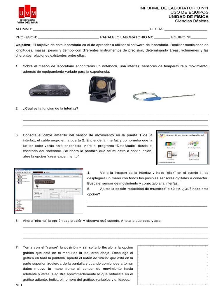 Lab 1 Uso de Equipos | PDF | Laboratorios | Sensor