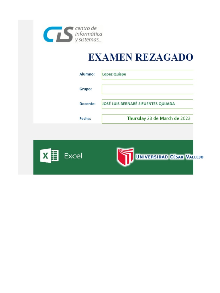Examen Rezagados U02 2023 | PDF | Alimentos