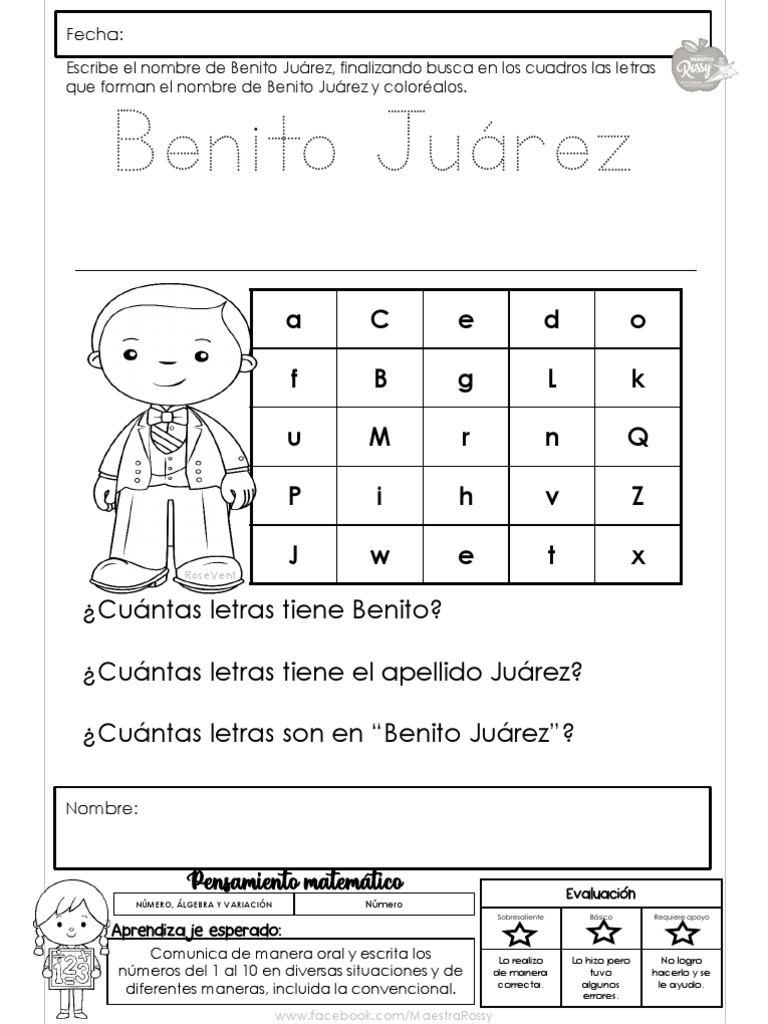 Actividades educativas sobre Benito Juárez | PDF