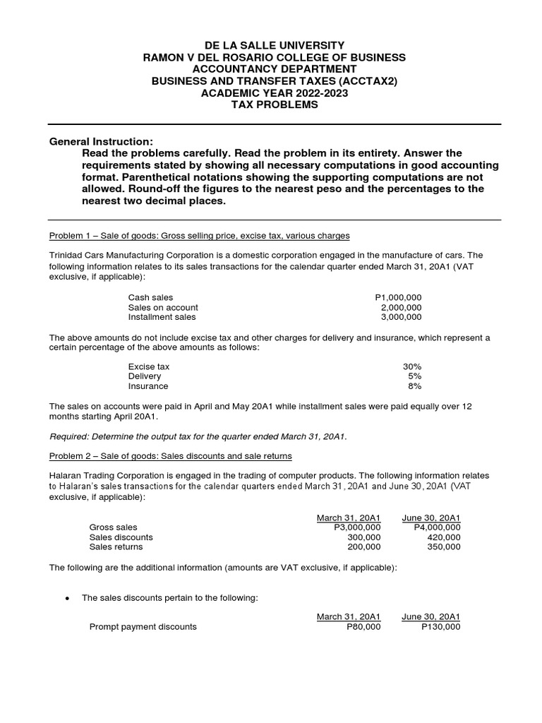 VAT Problems - Tax2 | PDF | Value Added Tax | Taxes