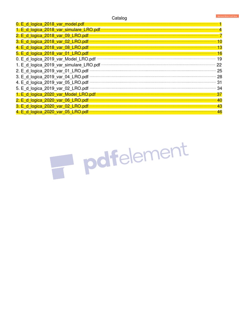 Bacalaureat Logică 2018 Model Examen | PDF