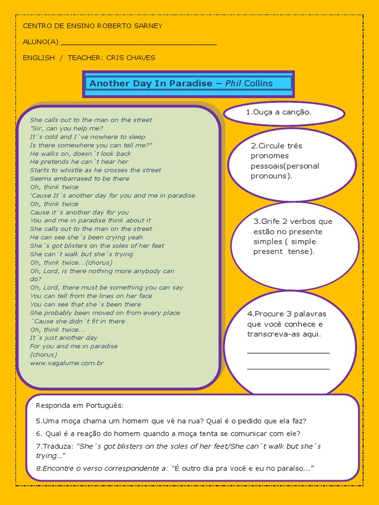 Atividade English Another | PDF