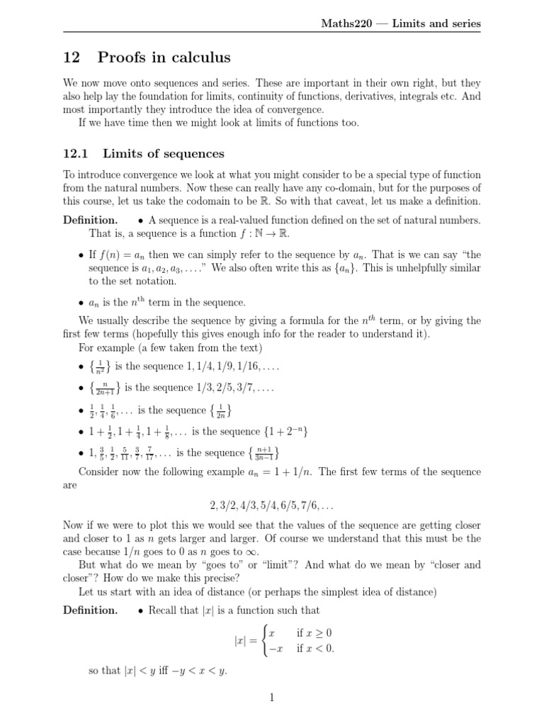 Proof that the Sequence {(-1)^n} is Divergent by Contradiction | PDF | Limit (Mathematics ...
