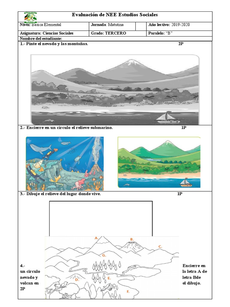 Evaluación de NEE Estudios Sociales | PDF