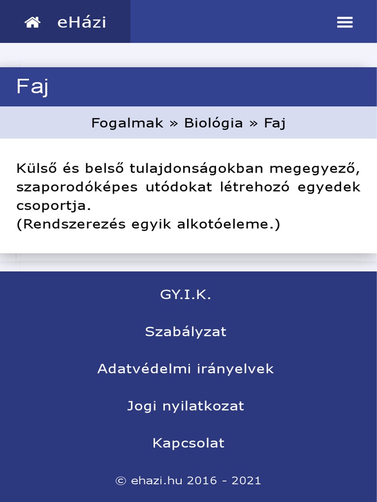 Faj Fogalma PDF | PDF
