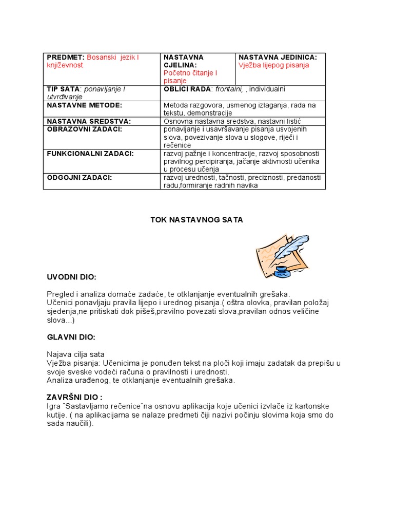 Vjezba Lijepog Pisanja | PDF