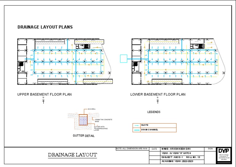 Drainage Layout | PDF | Basement | Architectural Design