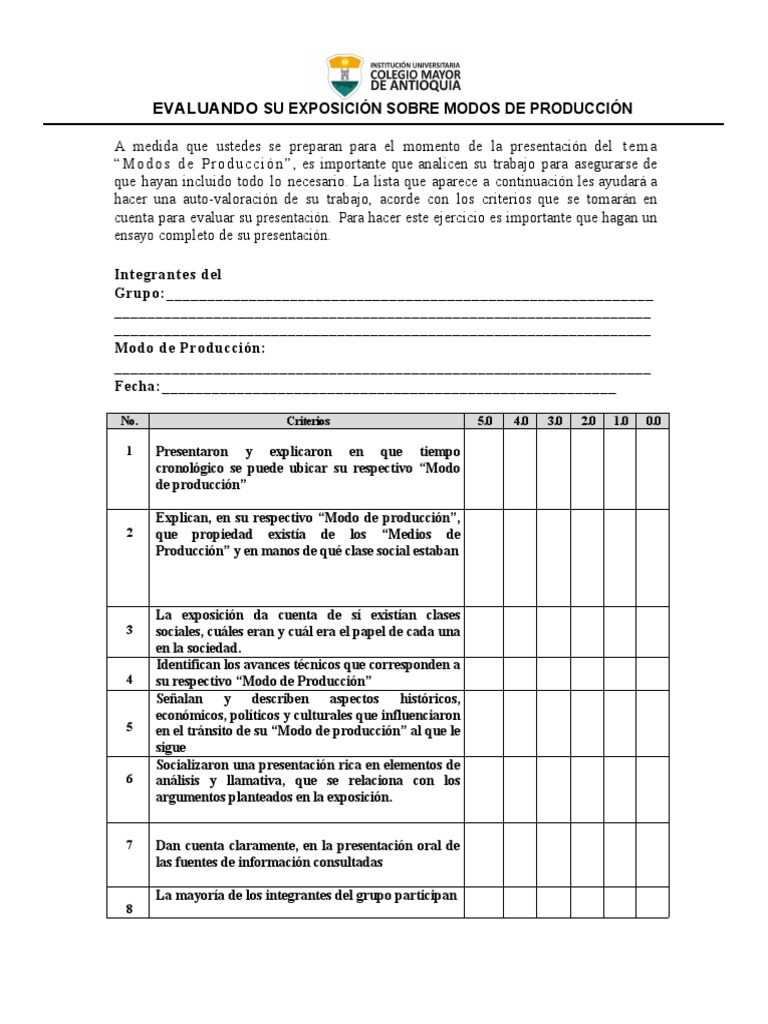 Check List Modos de Producción Ver2 | PDF