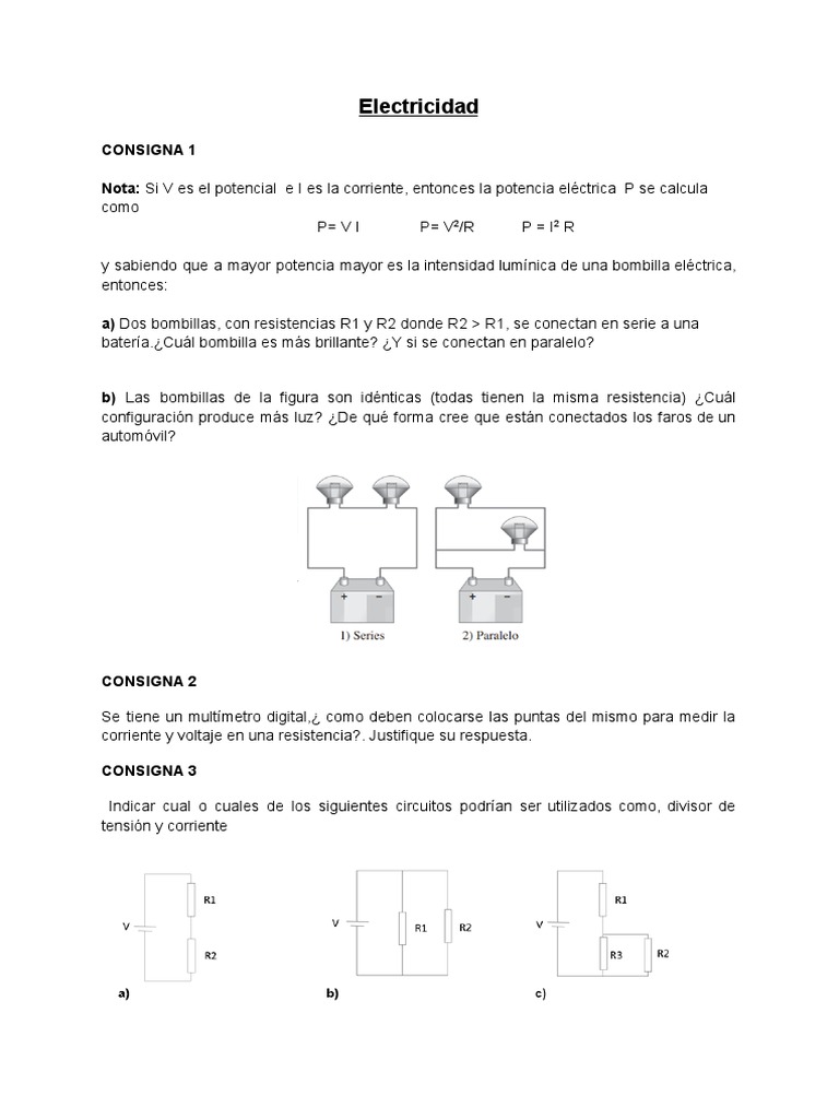 Preguntas Electricidad | PDF