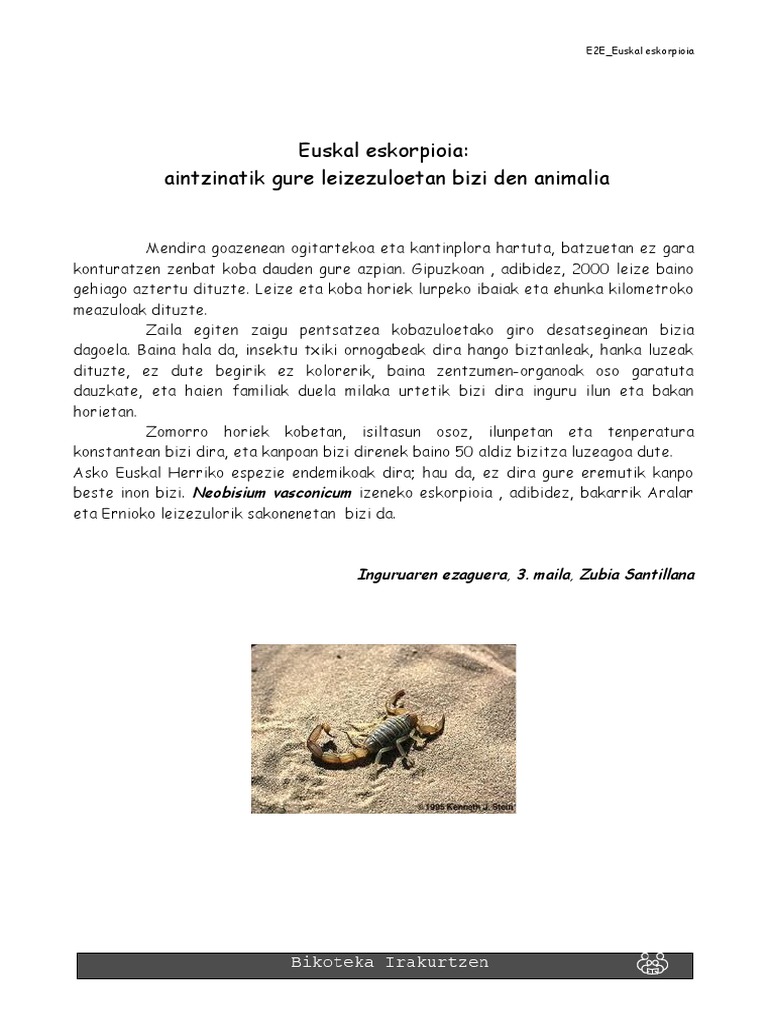 E2E EuskalEskorpioia | PDF