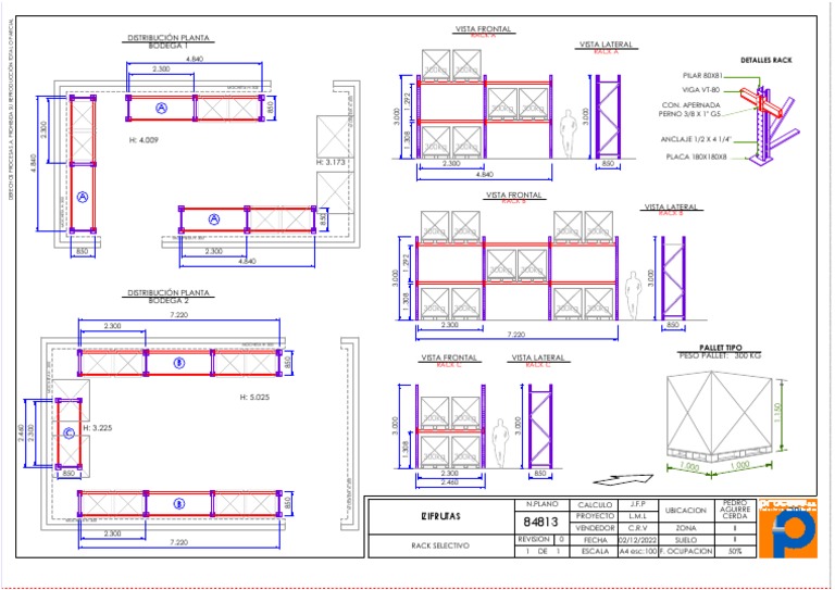 Dimensiones y planos de racks industriales | PDF