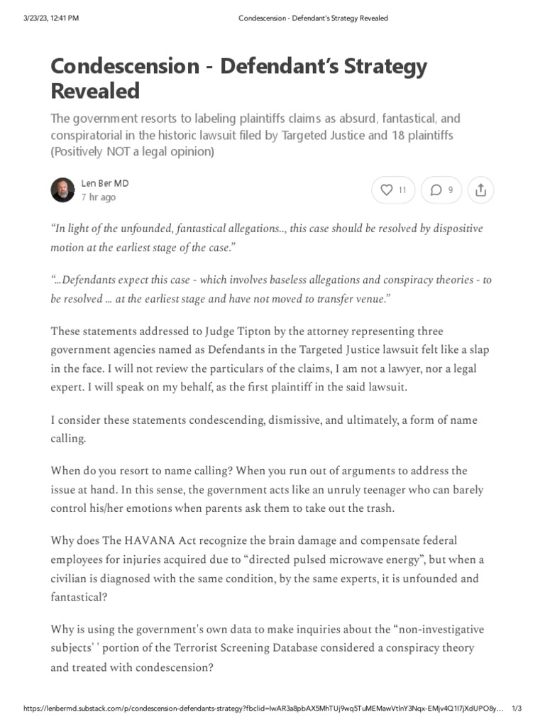 Condescension - Defendant's Strategy Revealed | PDF | Lawsuit ...