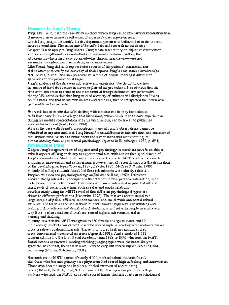 Research in Jung | PDF | Extraversion And Introversion | Carl Jung
