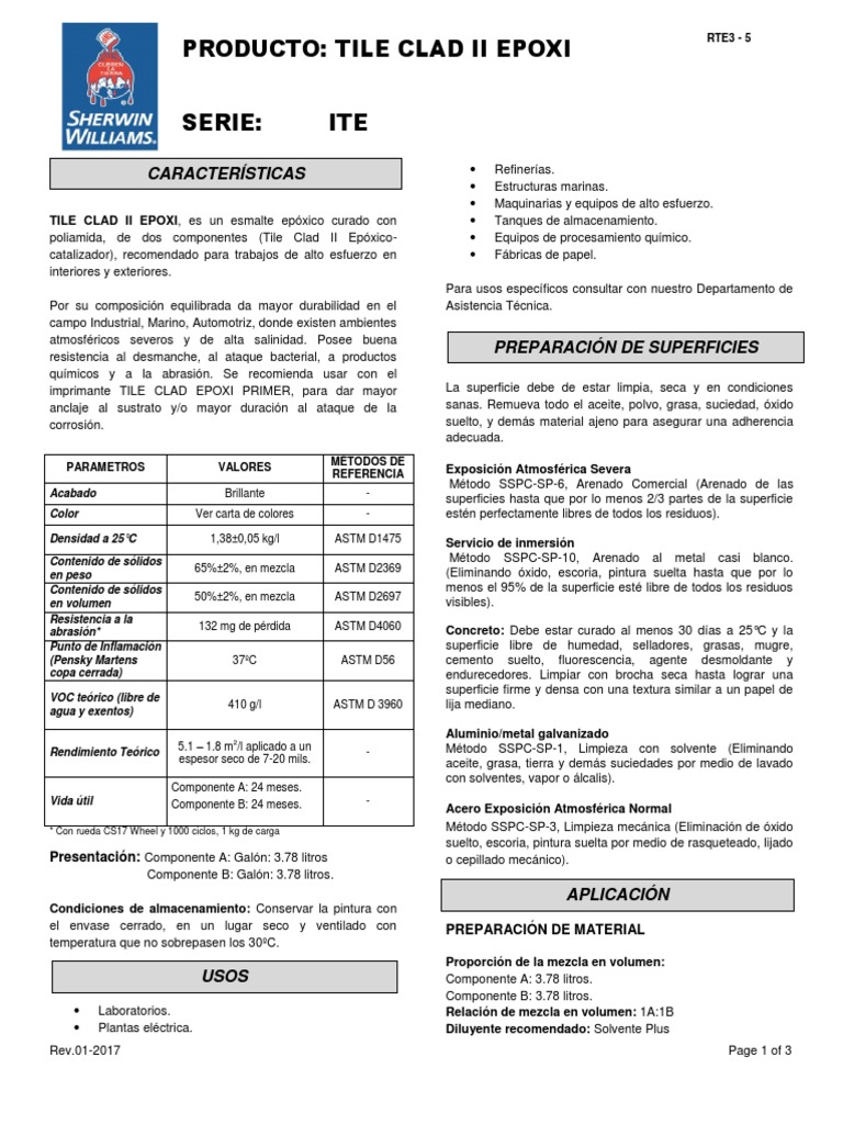 Tile Clad Ii Epoxi 1 PDF | PDF | Epoxy | Sólido