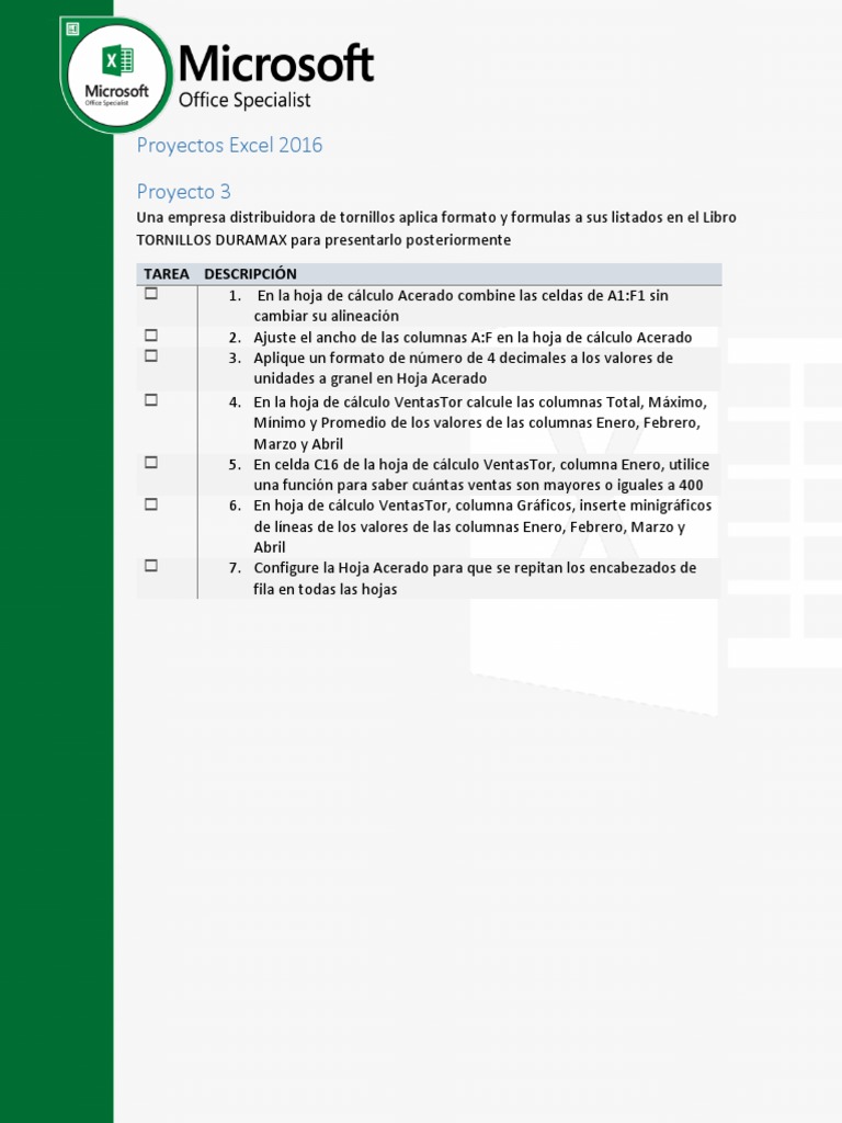 Multiproyectos Excel 2016 - Excel16 - P03 | PDF