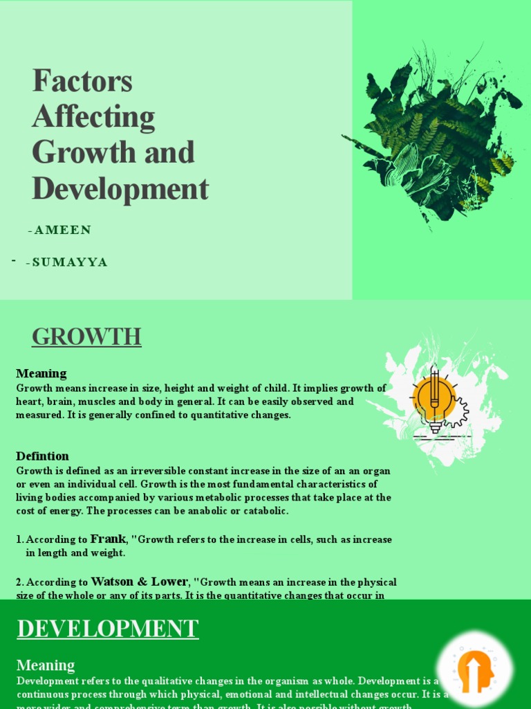 Factors Influencing Growth & Development | PDF | Child Development ...