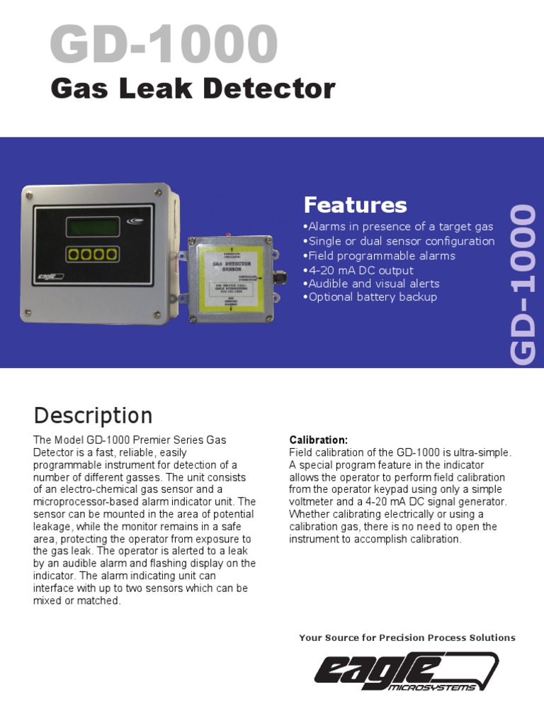 GD-1000 Gas Leak Detector Overview | PDF | Sensor | Information And ...