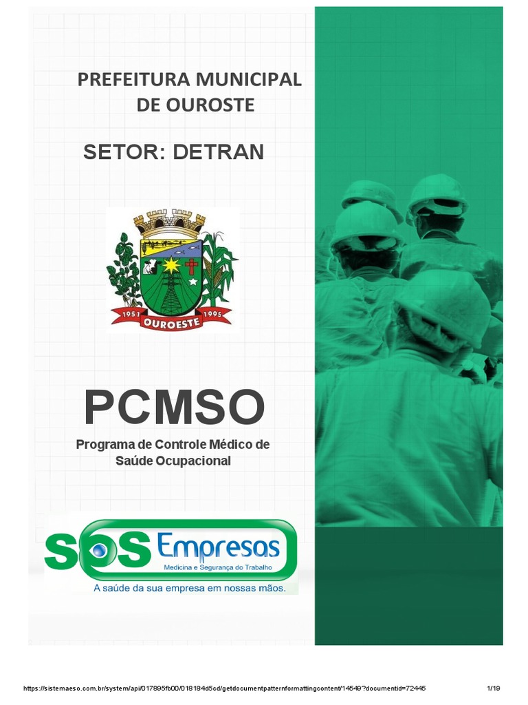 PCMSO: Controle Médico Ocupacional | PDF | Autoajuda | Ciências e ...