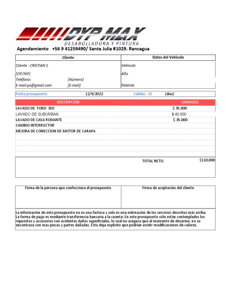 Lavado de Vehiculos | PDF