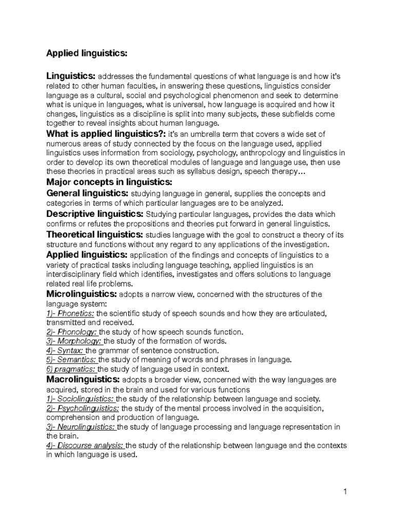 Overview of Applied Linguistics | PDF | Constructivism (Philosophy Of ...